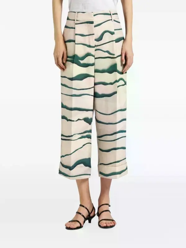 Liviana Conti Zack Abstract-print Pleated Trousers - Neutrals