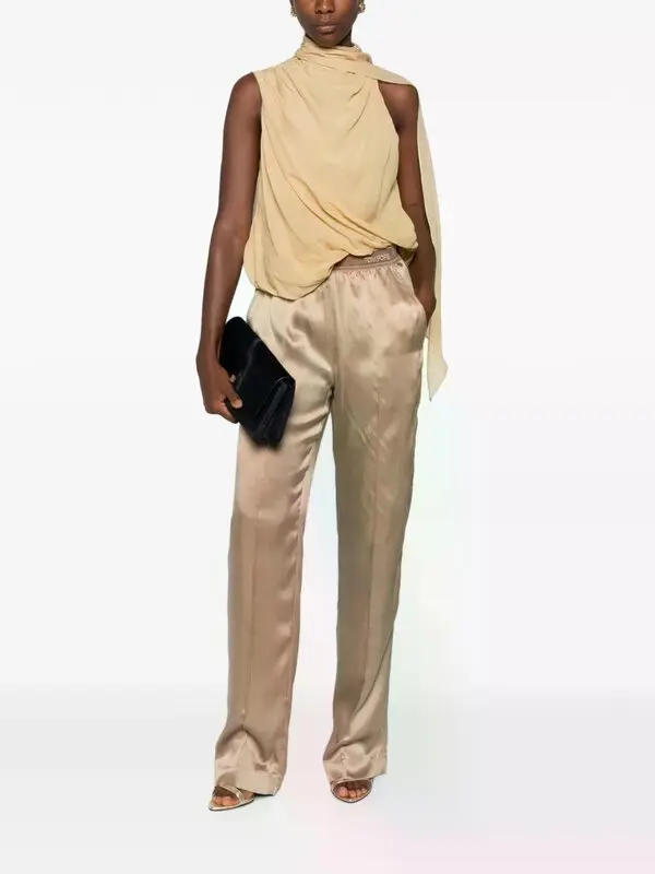 TOM FORD Logo-waistband Trousers - Neutrals