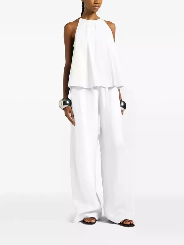 Liviana Conti Pleated Halterneck Top - White