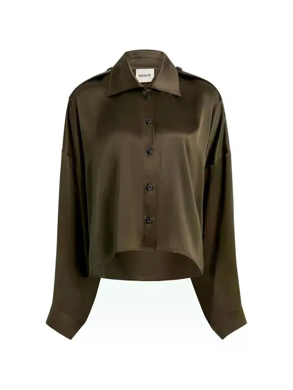 Khaite Bodine Satin Shirt - Brown