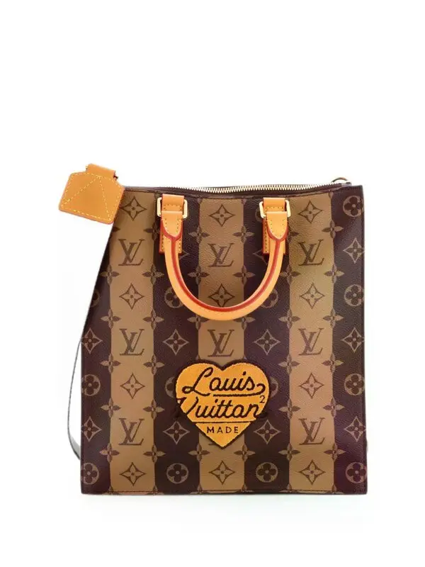 LOUIS VUITTON Nigo Sac Plat Cross Limited Edition Stripes Monogram Canvas Crossbody Bag - Brown