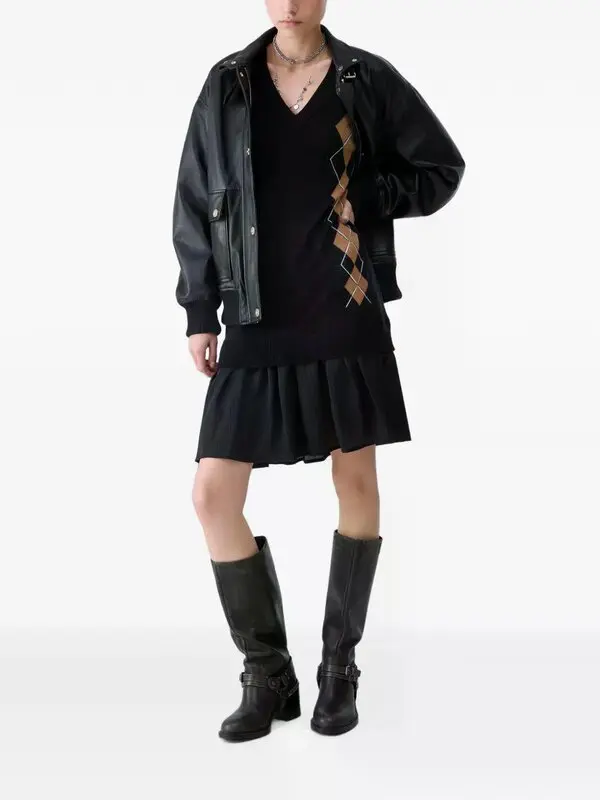 Liu Jo V-neck Argyle Knit Dress