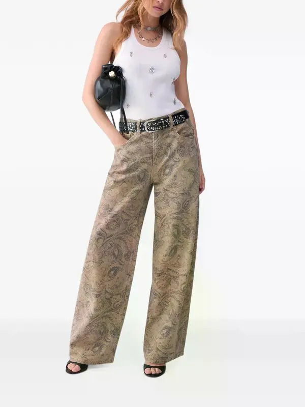 Liu Jo Embellished Cropped Ribbed Tank