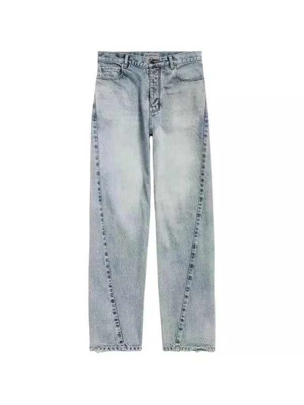 Balenciaga Faded Twisted-seam Jeans - Blue