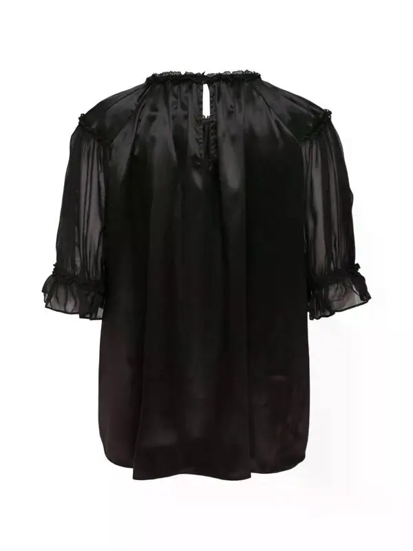 Ulla Johnson Alina Silk Blouse With Ruffled Details - Black
