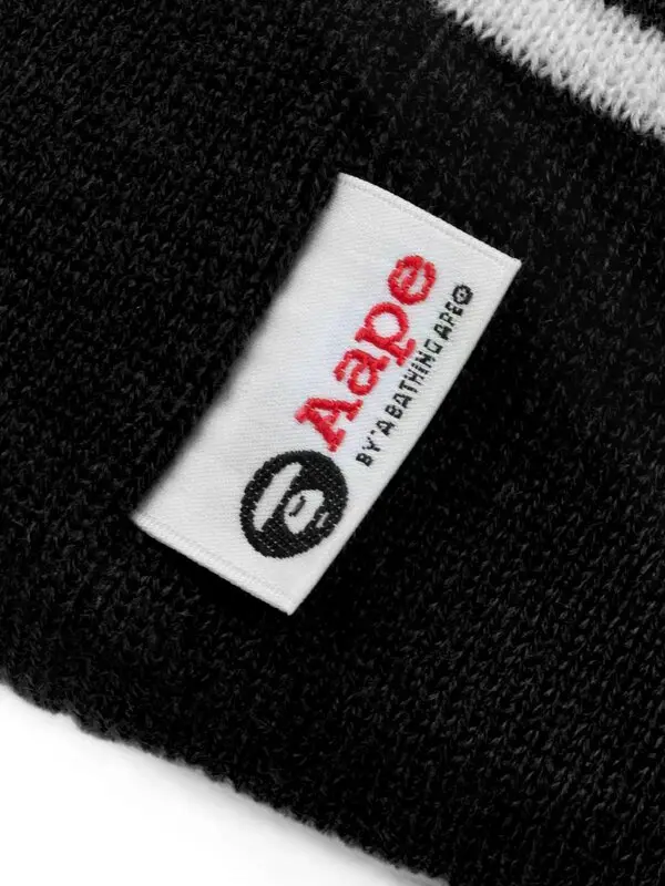 AAPE BY *A BATHING APE Pom-pom Intarsia-logo Beanie Hat