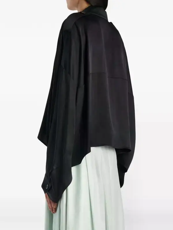 Khaite Bodine Epaulette Shirt - Black