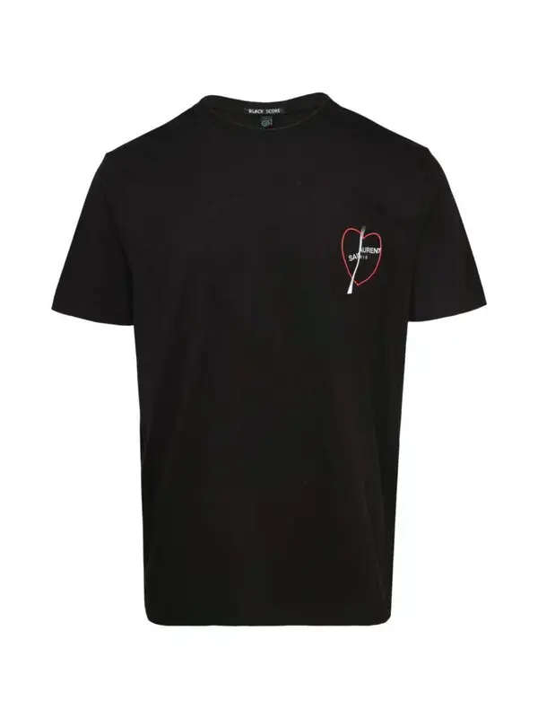 BLACK SCORE Heart-graphic T-shirt