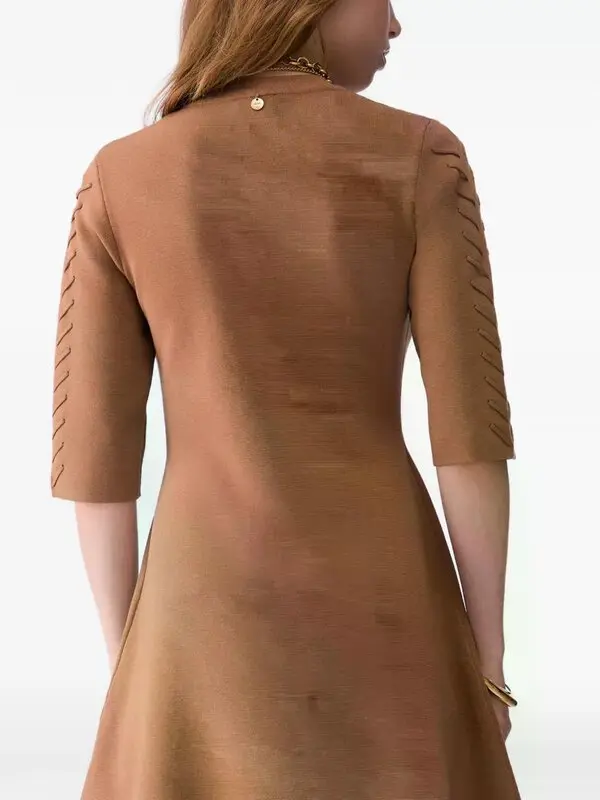 Liu Jo Knit Fit & Flare Dress With Crossover Sleeve Detail