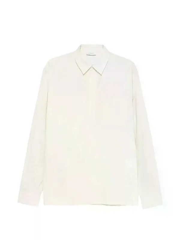 PAOLO PECORA Chest-pocket Long-sleeve Polo Shirt - White