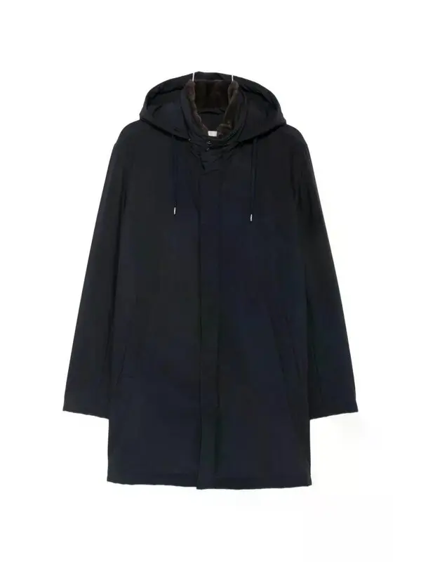 Herno Faux-fur Trim Hooded Jacket - Blue