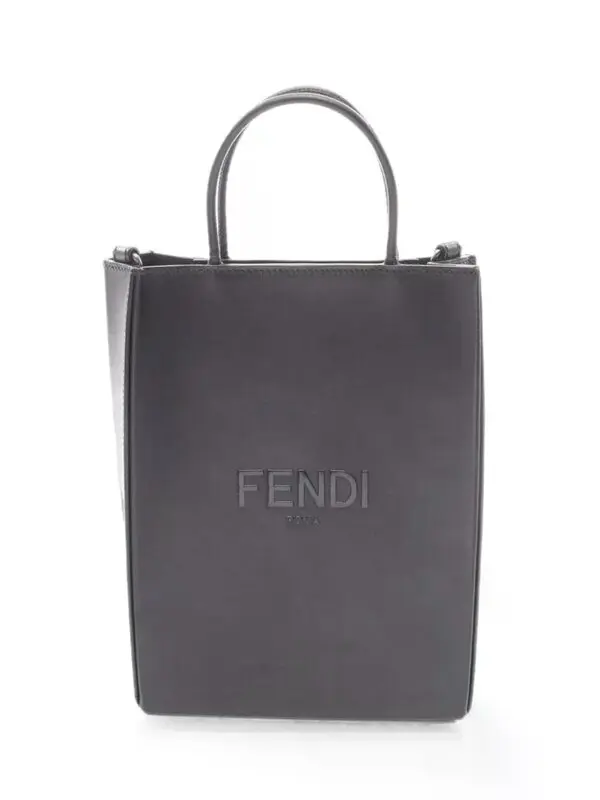 Fendi 2000s Small Debossed-logo Tote Bag - Black