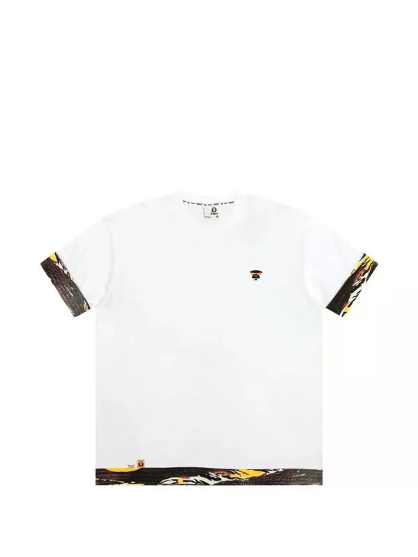 AAPE BY *A BATHING APE Moonface-logo Printed-trim T-shirt - White