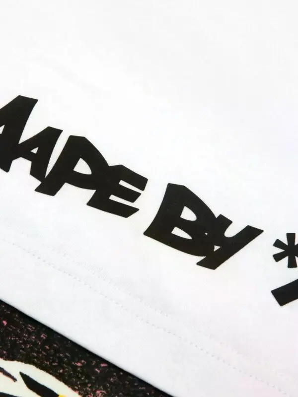 AAPE BY *A BATHING APE Moonface-logo Printed-trim T-shirt