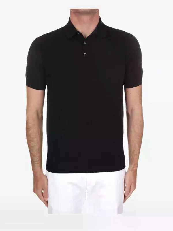 GRAN SASSO Short-sleeve Polo Shirt - Black