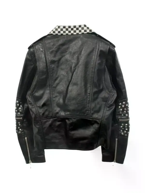Celine 2010s Block-check Studded Jacket - Black