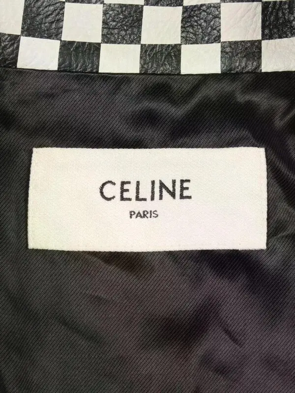 Celine 2010s Block-check Studded Jacket