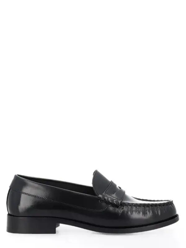 ALOHAS Rivet Penny-slot Leather Loafers - Black
