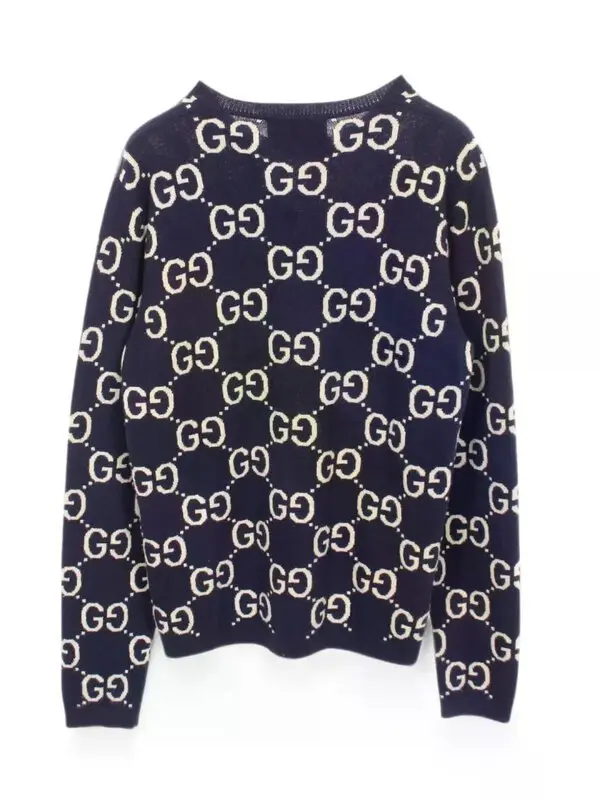 Gucci Gg Jacquard Crew Neck Long Sleeve Sweater