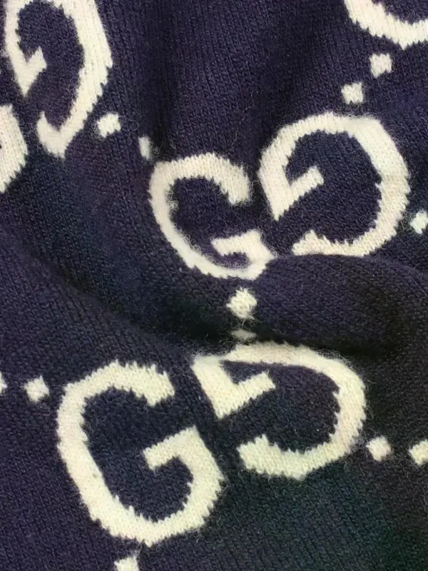 Gucci Gg Jacquard Crew Neck Long Sleeve Sweater