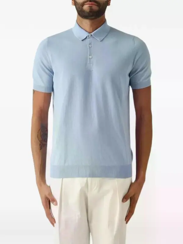 GRAN SASSO Short-sleeve Polo Shirt - Blue