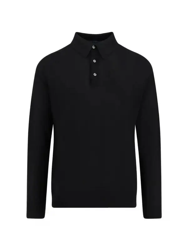 Kiton Long-sleeve Polo Shirt - Black