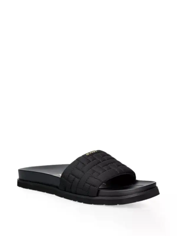 Gant Quilted-strap Slides - Black