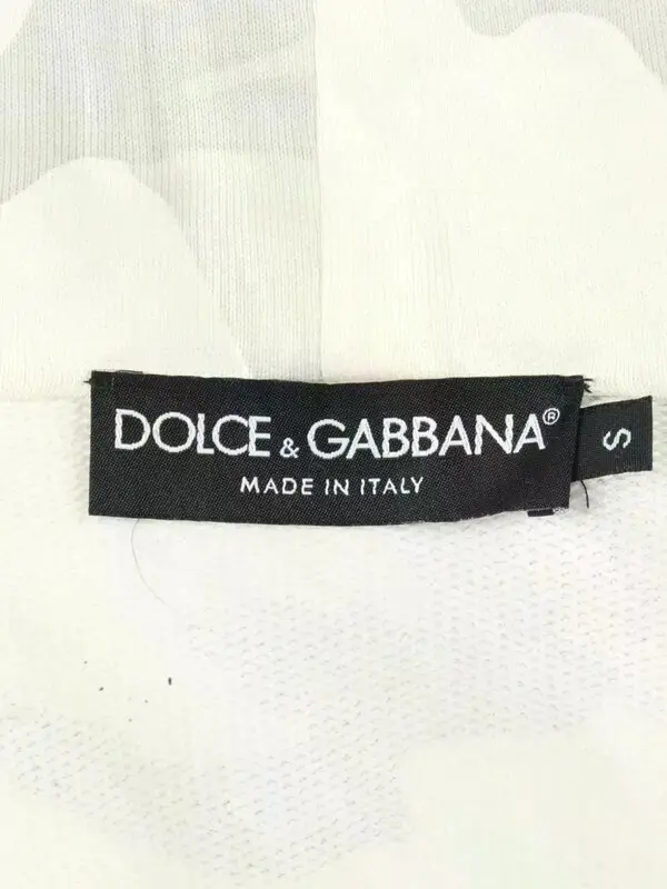 Dolce & Gabbana White Camouflage Half-zip Hoodie