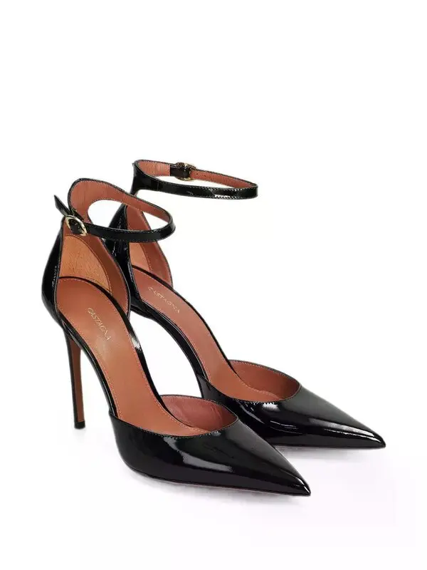 CASTAGNA Caryn Patent Leather Ankle Strap Stiletto Pumps