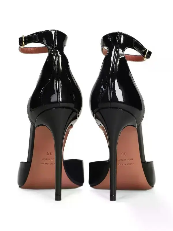 CASTAGNA Caryn Patent Leather Ankle Strap Stiletto Pumps