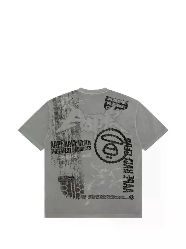 AAPE BY *A BATHING APE Moonface Graphic-print T-shirt - Grey