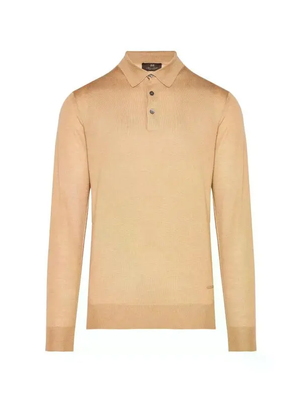 MANDELLI Long-sleeve Polo Shirt - Neutrals