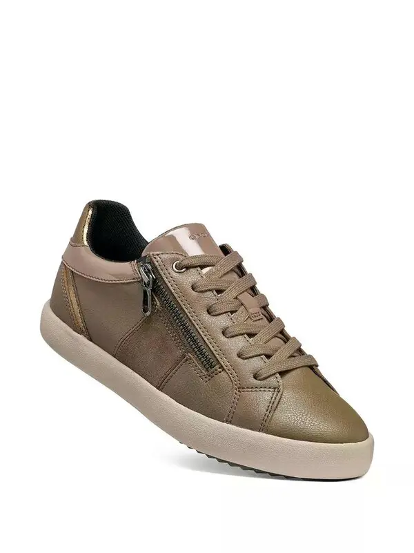 Geox Side-zip Panelled Sneakers - Brown