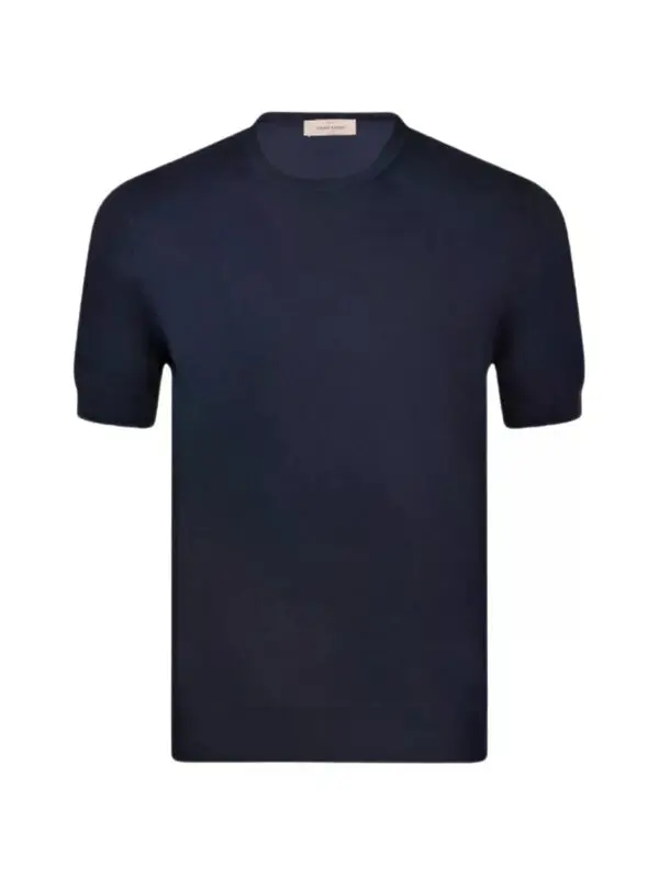 GRAN SASSO Short-sleeve Crew-neck Sweater - Blue