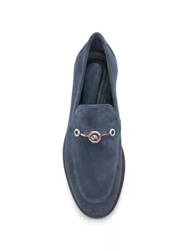 Stefano Ricci Logo-plaque Suede Loafers - Blue