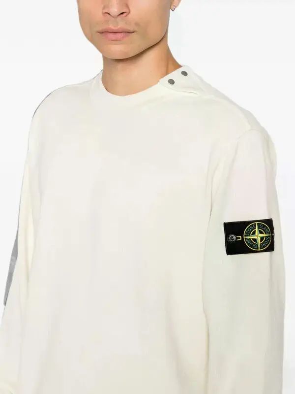 Stone Island Logo-patch Button-shoulder Sweater