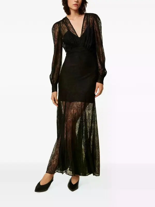 TWINSET Valenciennes Lace Long Dress