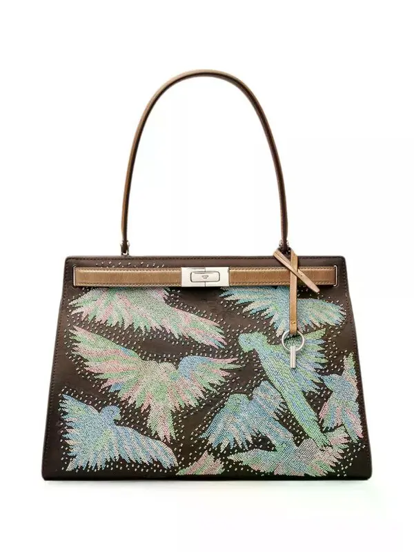 Tory Burch Classic Lee Radziwill Beaded Bag - Brown