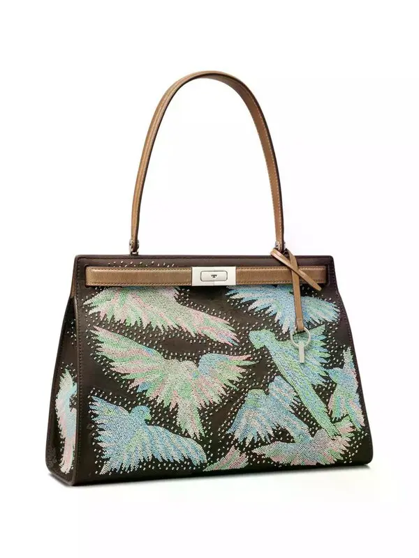 Tory Burch Classic Lee Radziwill Beaded Bag - Brown