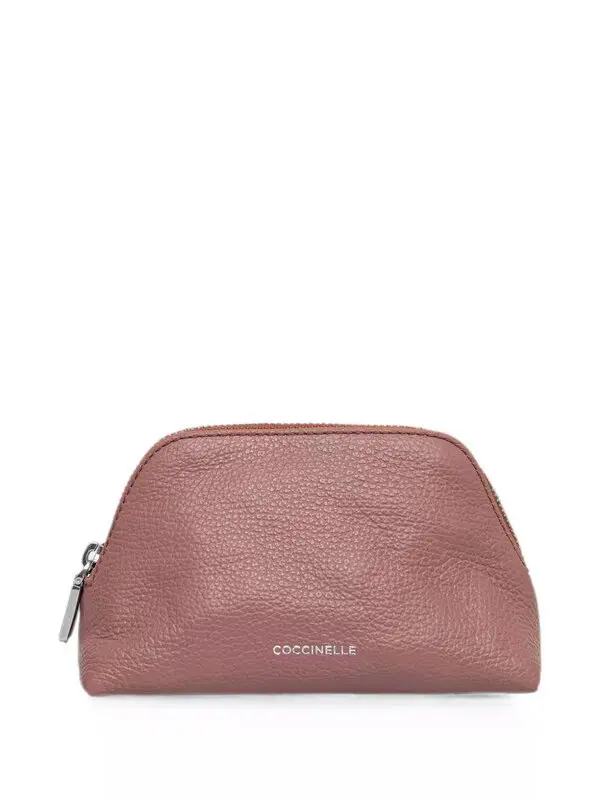 COCCINELLE Grained Leather Make-up Bag - Purple