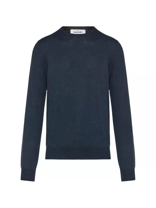 GRAN SASSO Crew-neck Long-sleeve Sweater - Blue