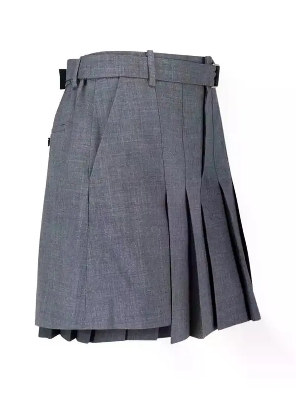 Sacai Pleated Belted Shorts - Grey