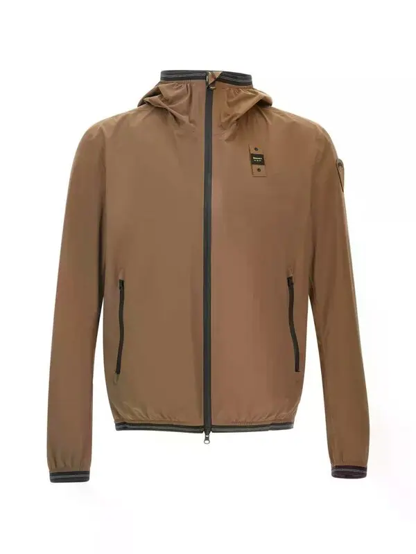 BLAUER. Farrin Hooded Windbreaker Jacket - Brown