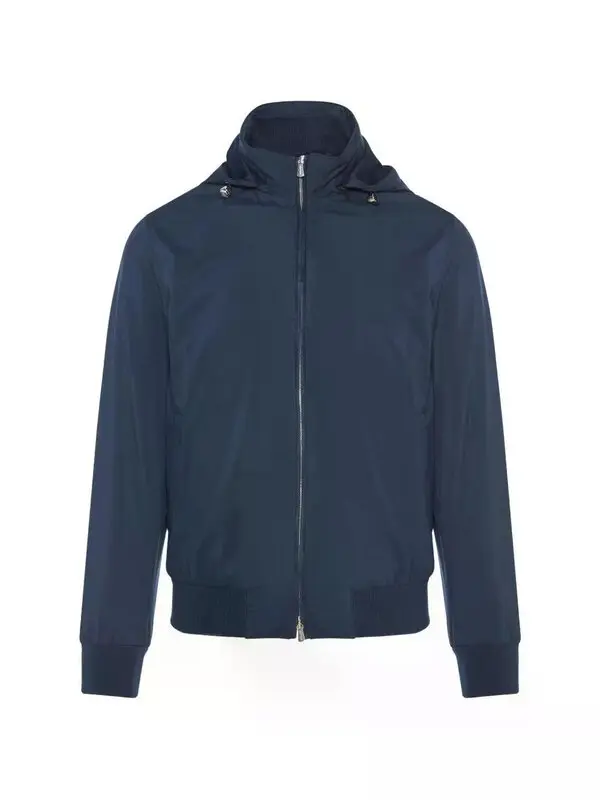 MANDELLI Hooded Zip-up Jacket - Blue