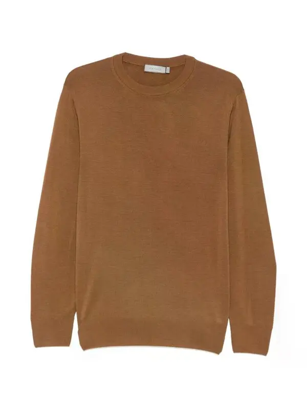 Canali Crew-neck Wool Sweater - Brown