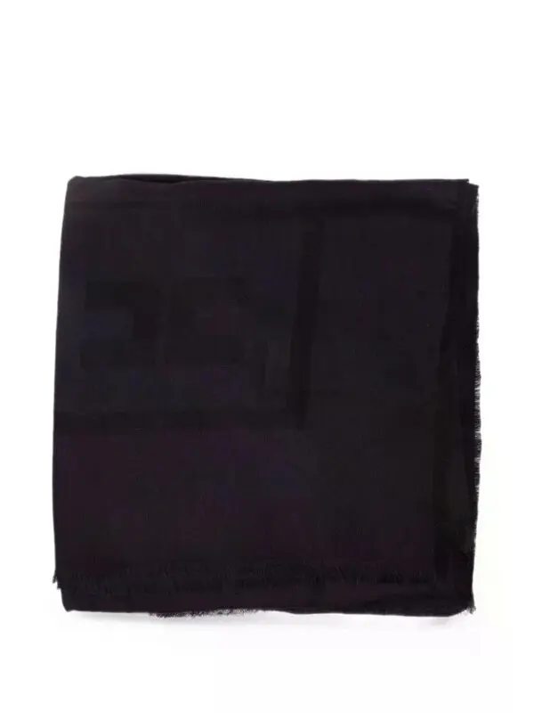 Elisabetta Franchi Logo-jacquard Frayed Scarf - Blue
