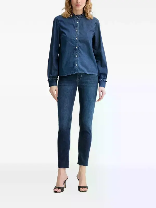 Liu Jo Logo Plaque Frayed Hem Jeans