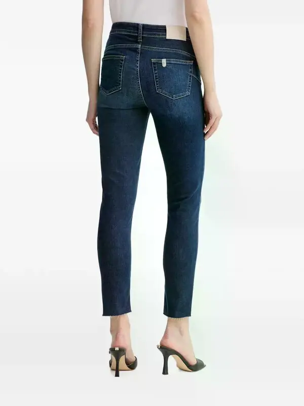 Liu Jo Logo Plaque Frayed Hem Jeans