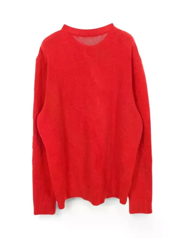 Balenciaga 2000s Jacquard Crew-neck Sweater - Red