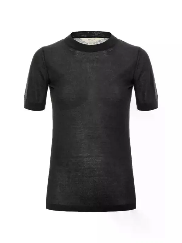 Malo Short-sleeve Cashmere Sweater - Black